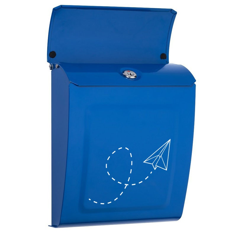 Blue Wall Mount Mailbox Wall Mount Locking Mailbox Mailbox - Etsy