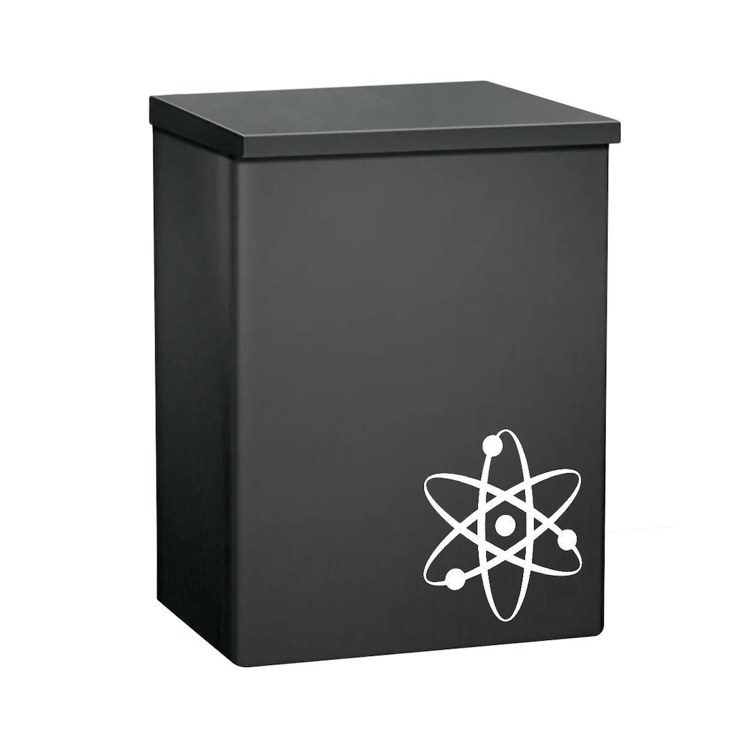 Sleek Atomic Wall-mounted Mailbox: Modern Matte Black Steel Letterbox ...