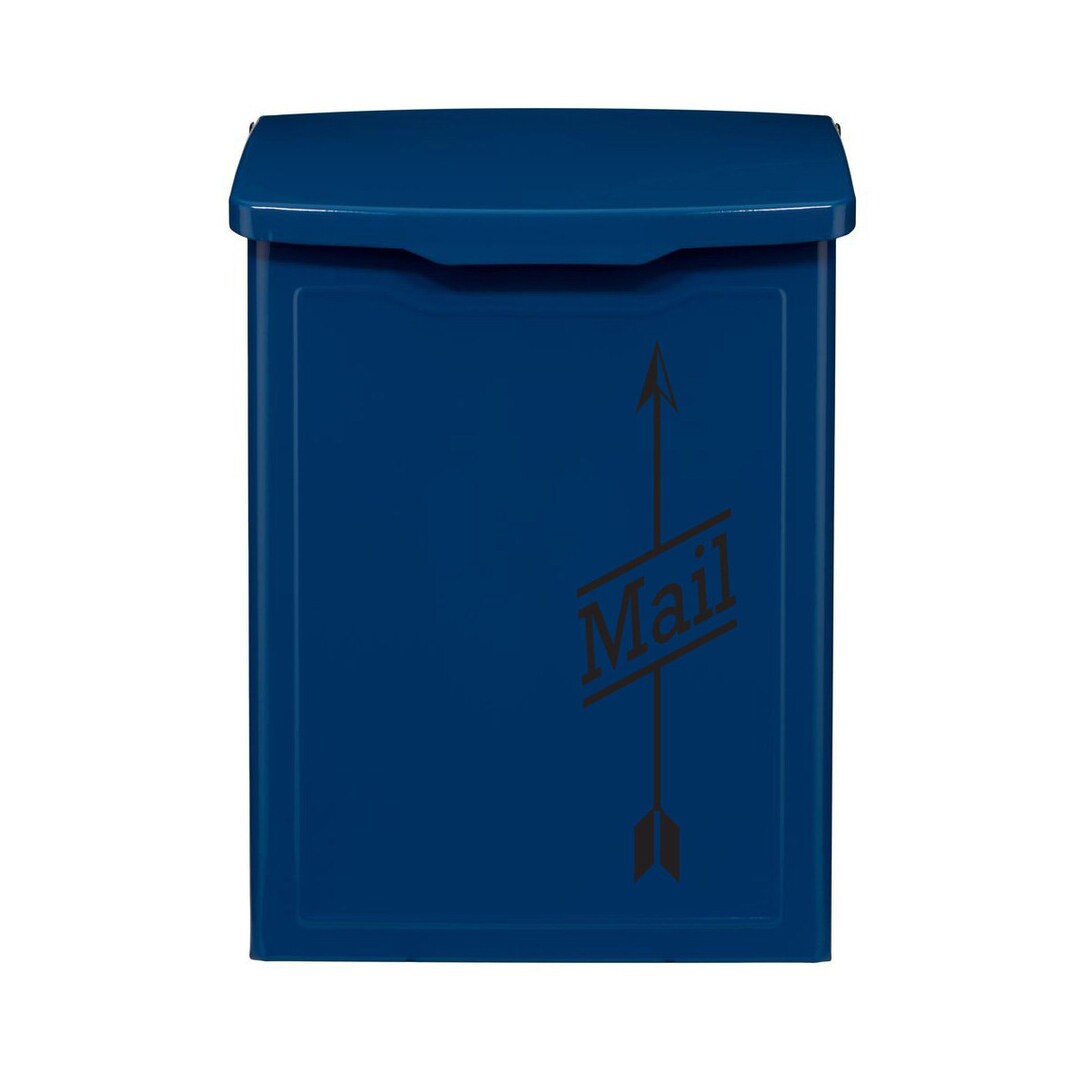 Modern Blue Wall Mount Mailbox With Embossed Arrow Design ...