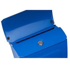Blue Wall Mount Mailbox Wall Mount, Locking Mailbox, Mailbox Modern ...