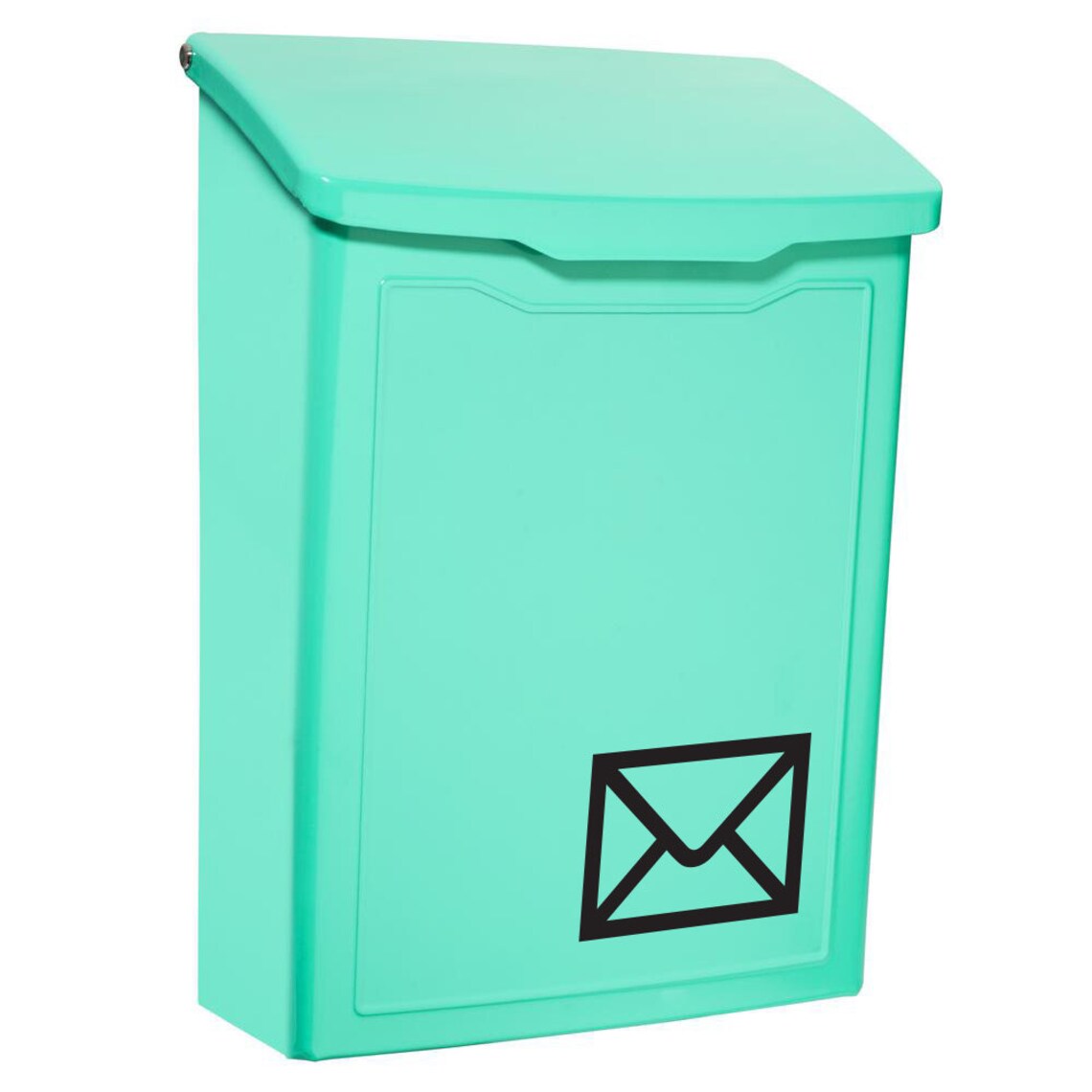 Modern Teal Embossed Wall Mount Mailbox: Unique Outdoor Letterbox for ...