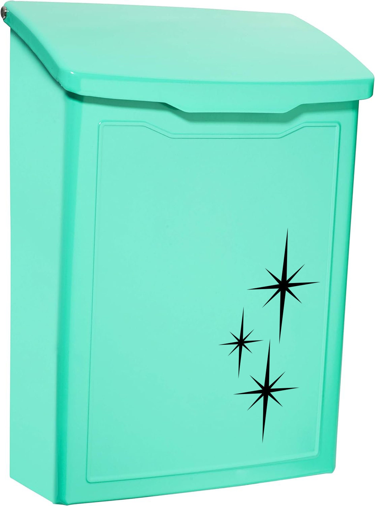 Aqua Blue Atomic Star Mailbox: Mid-century Modern Wall Mount - Etsy