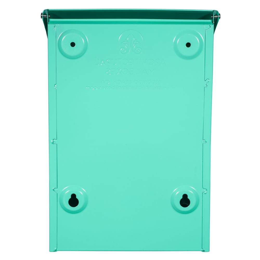Modern Teal Embossed Wall Mount Mailbox: Unique Outdoor Letterbox for ...