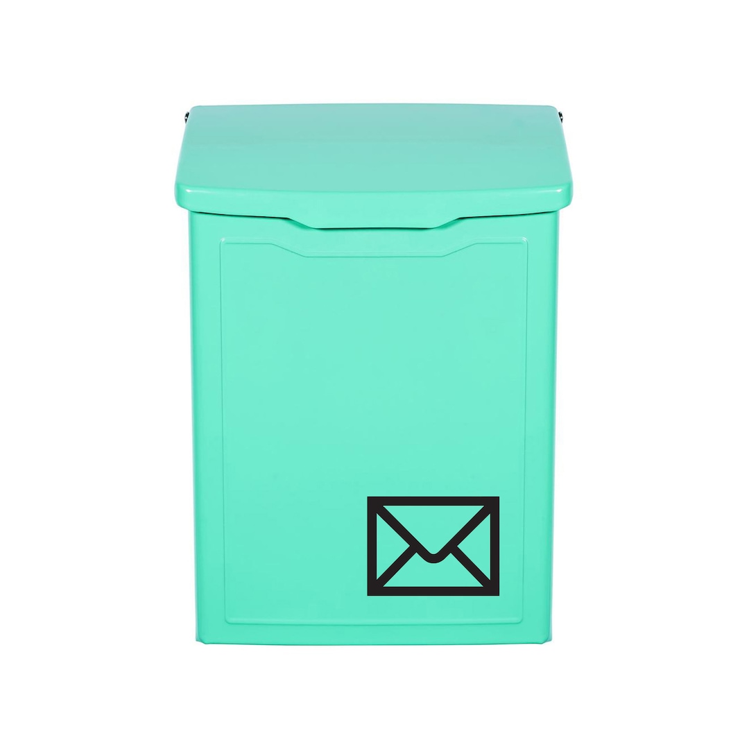 Modern Teal Embossed Wall Mount Mailbox: Unique Outdoor Letterbox for ...