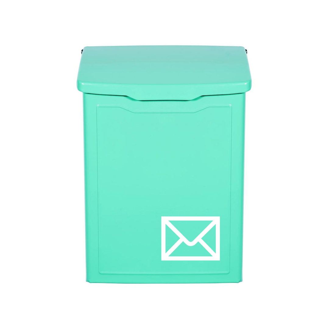 Teal Wall Mount Mailbox: Modern Aqua Letterbox - Etsy
