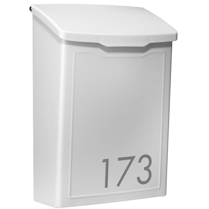 White Modern Contemporary Mailbox Personalized Wall Mount | Etsy