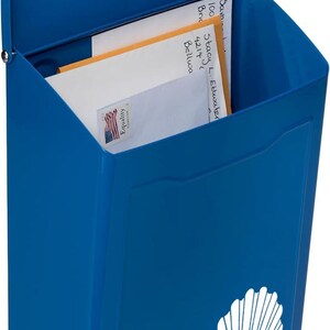 Mailbox Wall Mount Mailbox Modern, Blue Sea Shell Mailbox Wall Mounted ...