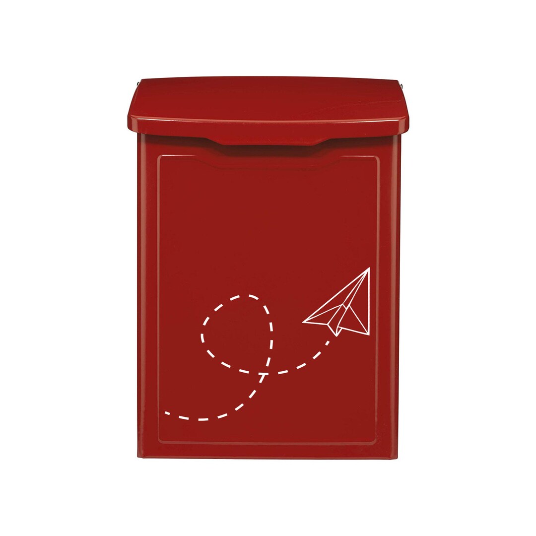 Red Modern Contemporary Mailbox , Paper Airplane Wall Mount Letterbox ...