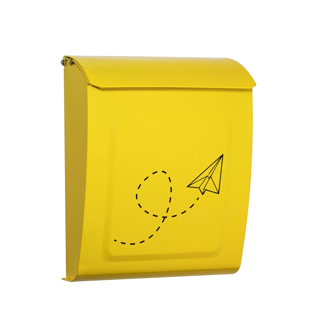 Modern Contemporary Yellow Locking Mailbox With Paper Airplane - Etsy