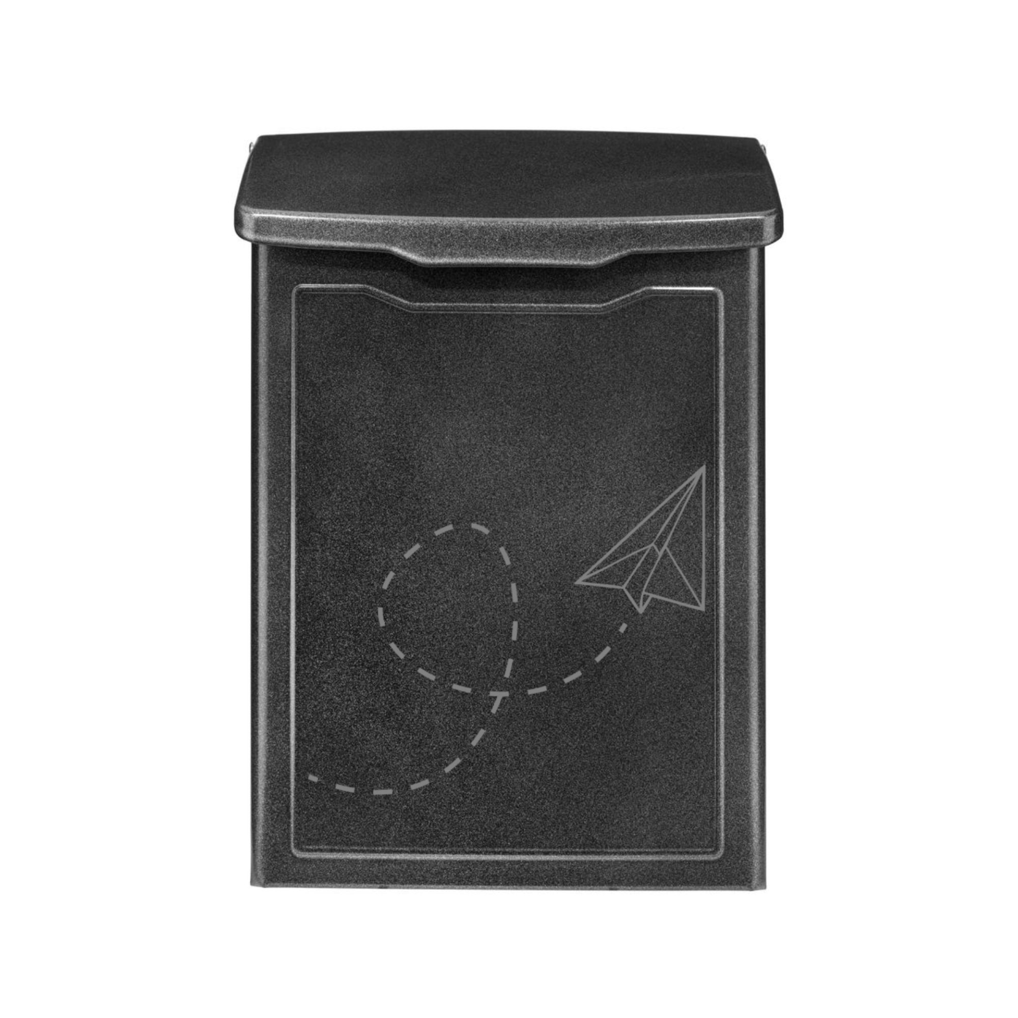 Modern Charcoal Wall Mount Mailbox With Paper Airplane Design - Unique ...