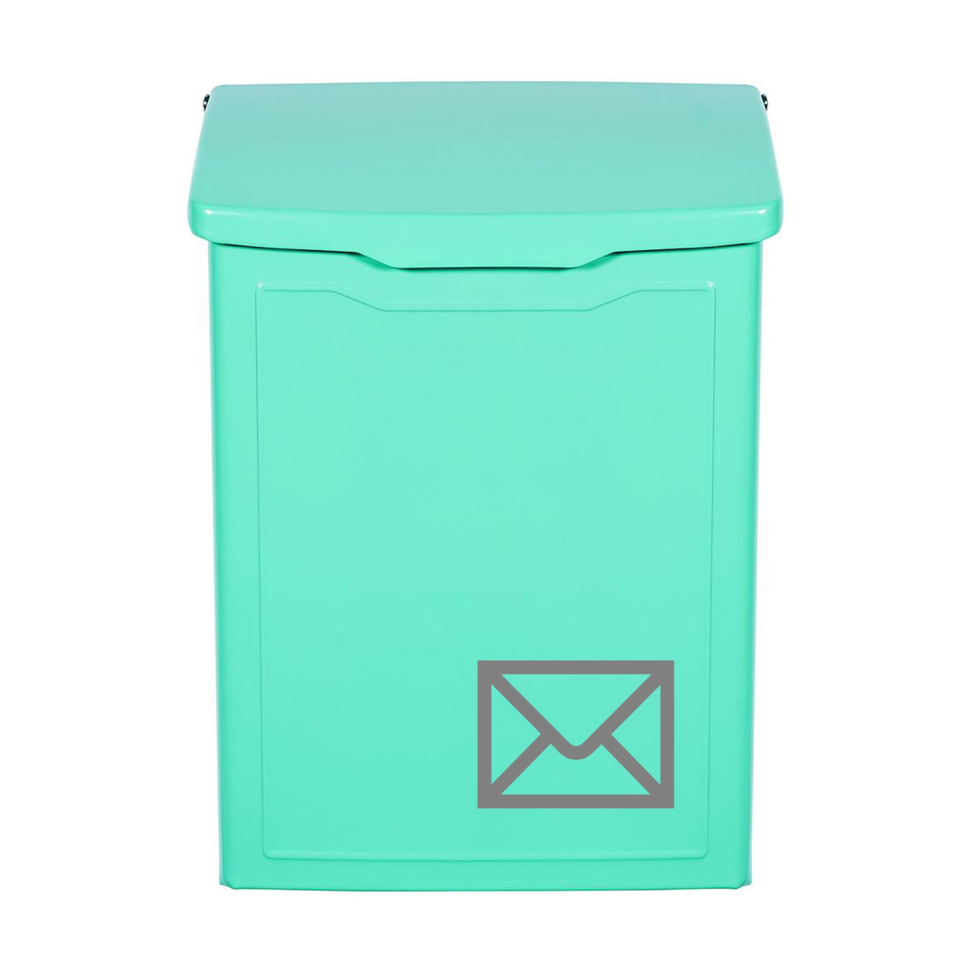 Modern Teal Embossed Wall Mount Mailbox: Unique Outdoor Letterbox for ...