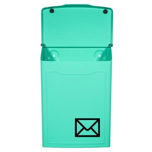 Modern Teal Embossed Wall Mount Mailbox: Unique Outdoor Letterbox for ...