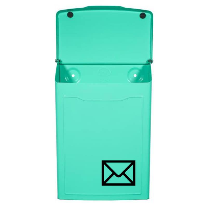 Modern Teal Embossed Wall Mount Mailbox: Unique Outdoor Letterbox for ...