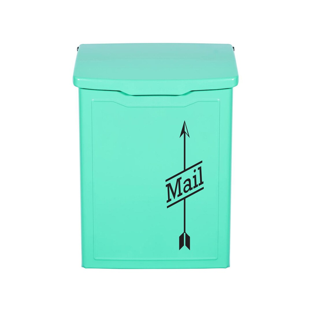 Aqua Mid-century Modern Wall Mount Mailbox: Teal Letterbox - Etsy