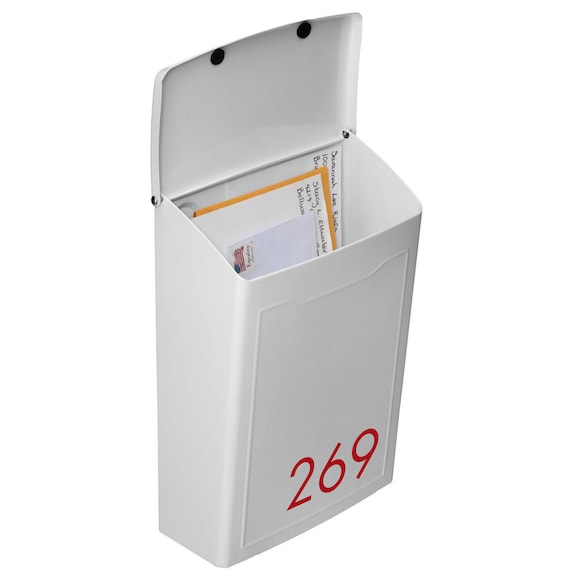 Personalized Wall Mount Mailbox White