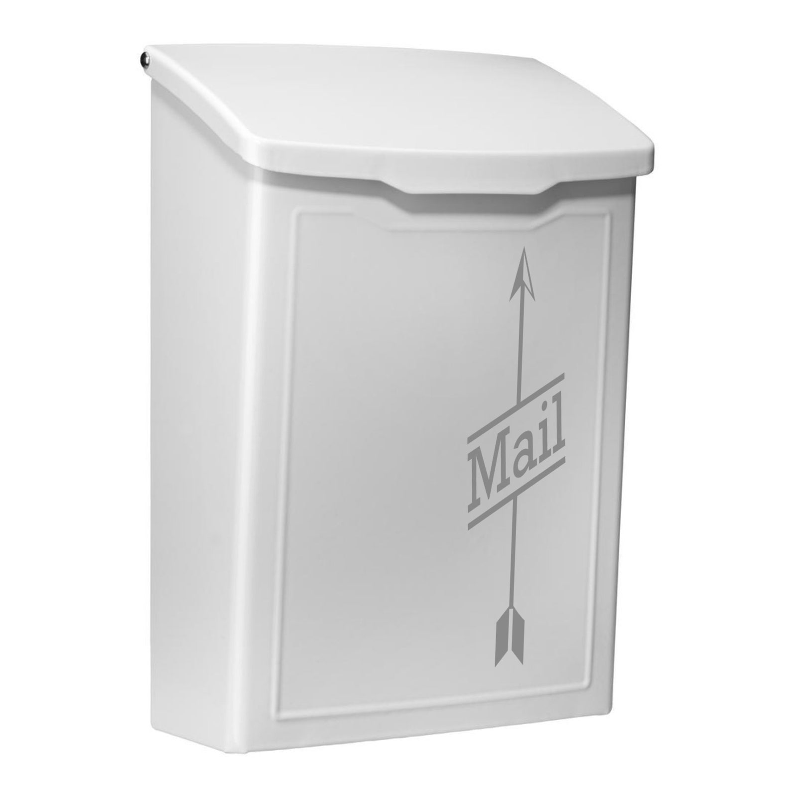 Modern White Metal Wall Mount Mailbox: Embossed Arrow Design - Etsy