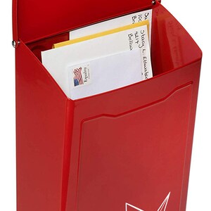 Red Mailbox Wall Mount Mailbox Modern Letterbox Wall Mounted, Funky ...