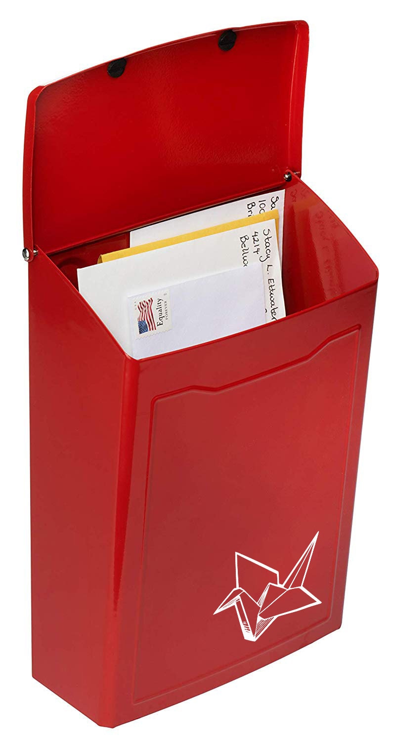 Red Mailbox Wall Mount Mailbox Modern Letterbox Wall Mounted - Etsy