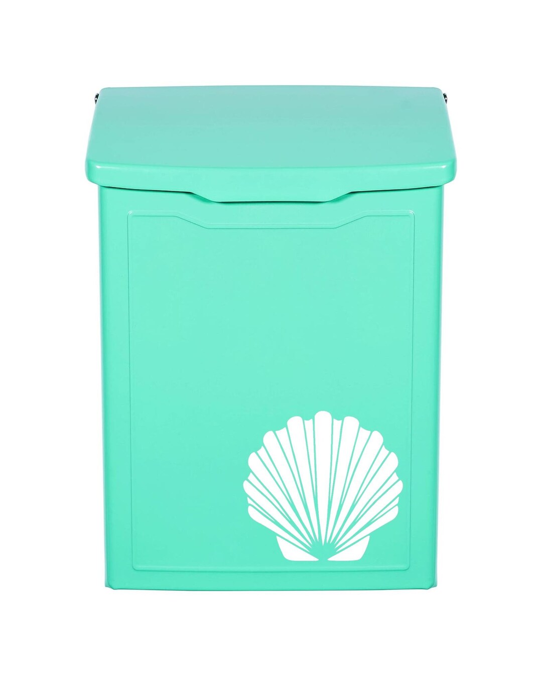 Teal Wall Mount Mailbox: Modern Steel Letterbox With Seashell - Etsy