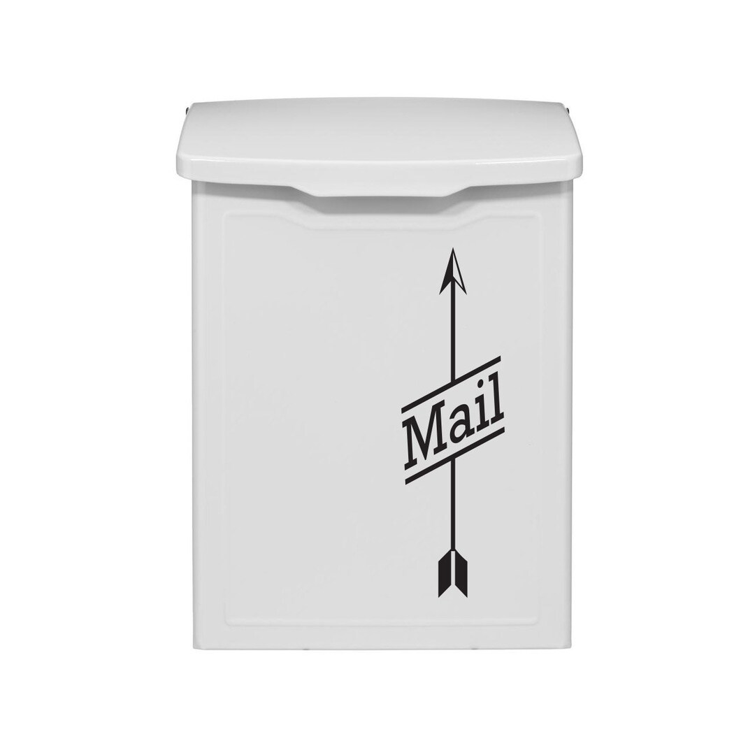 White Mid-century Modern, Wall Mount Mailbox, Modern Cute White Wall ...