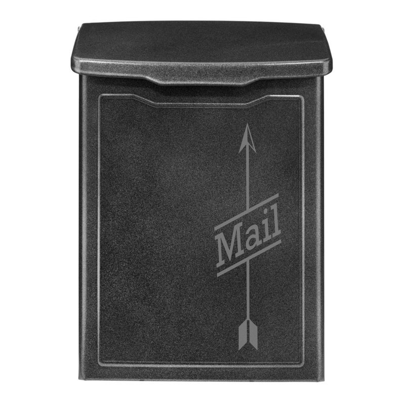 Modern Style Mailbox With Arrow Motif Pewter-color Wall Mount | Etsy