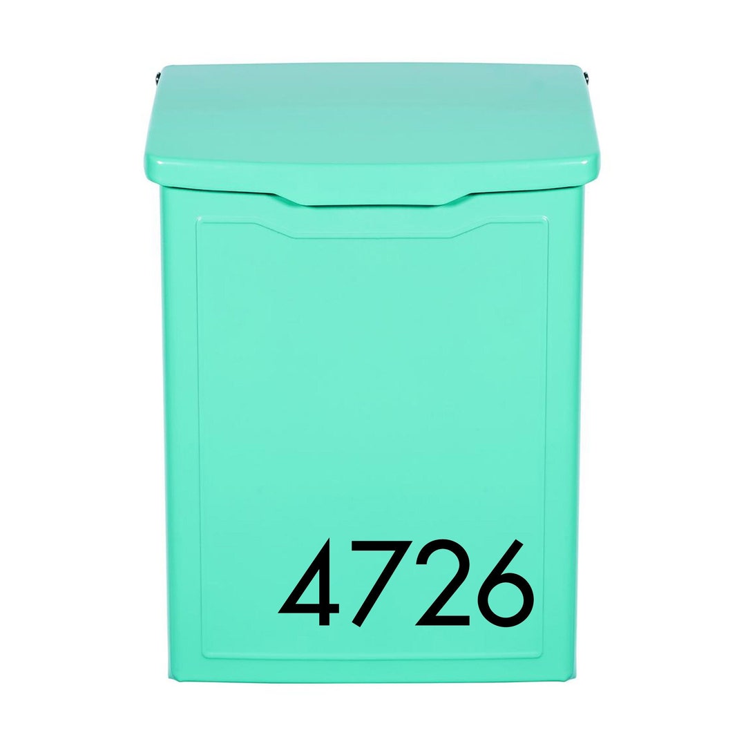 Modern Contemporary Mailbox , Personalized Wall Mount Letterbox , Teal ...