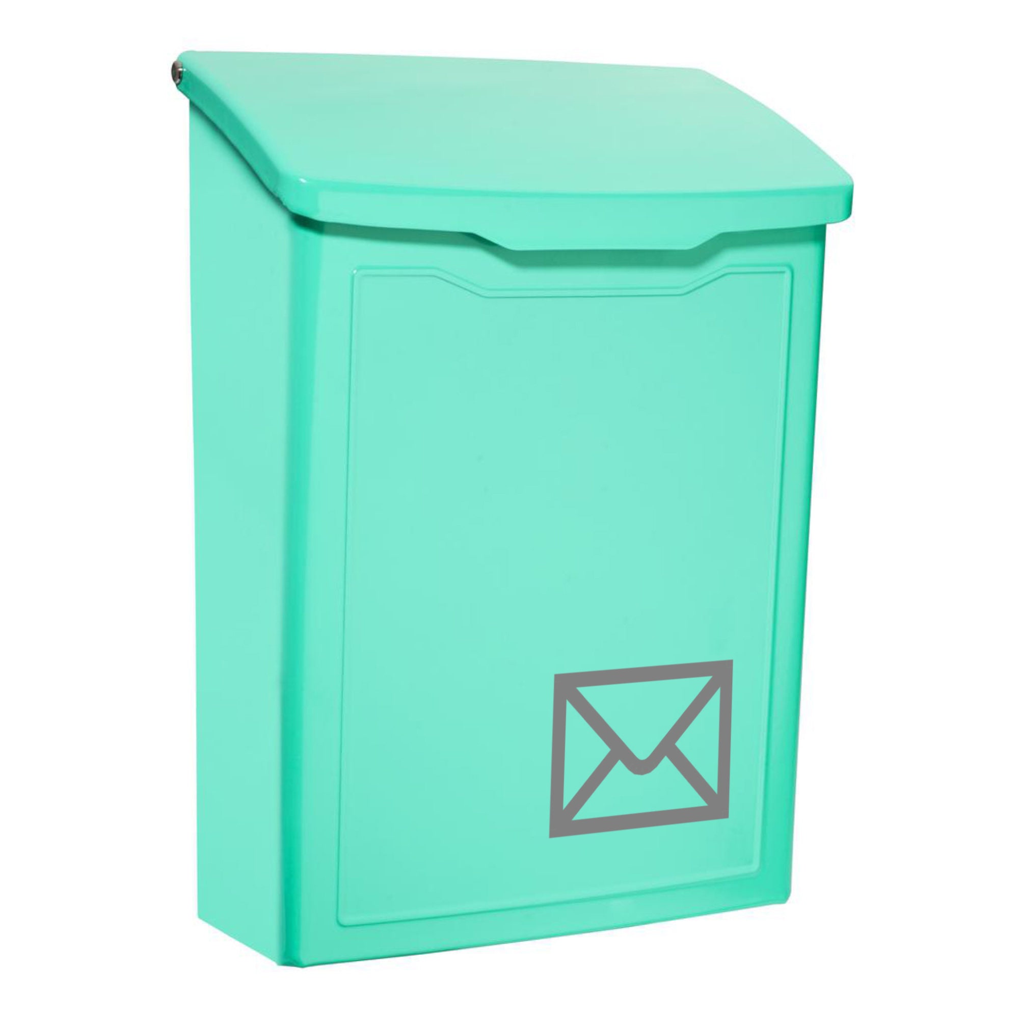 Modern Teal Embossed Wall Mount Mailbox: Unique Outdoor Letterbox for ...