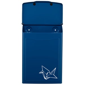 Blue Mailbox, Wall Mount Mailbox, Modern Cute Blue Mail Box, Outdoor ...