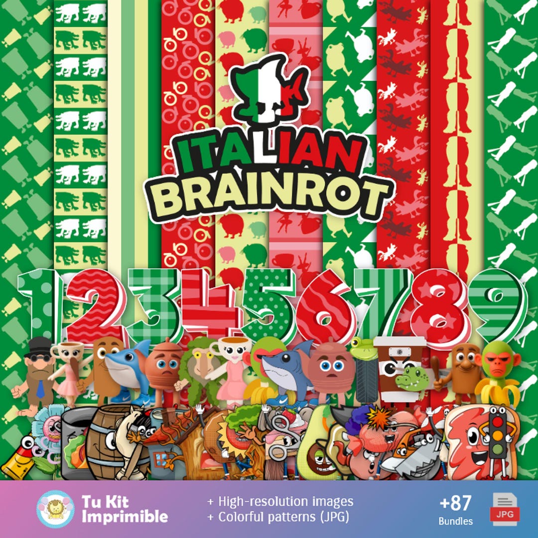 Italian Brainrot Digital Papers - Seamless Patterns & Textures ...