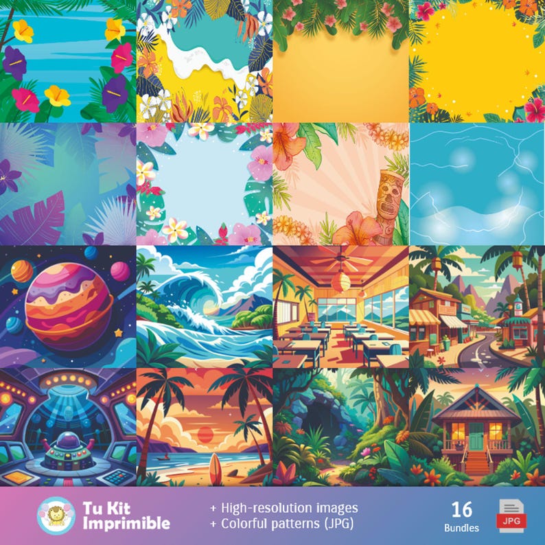 Lilo and Stitch Digital Papers - Printable Patterns and Textures for ...