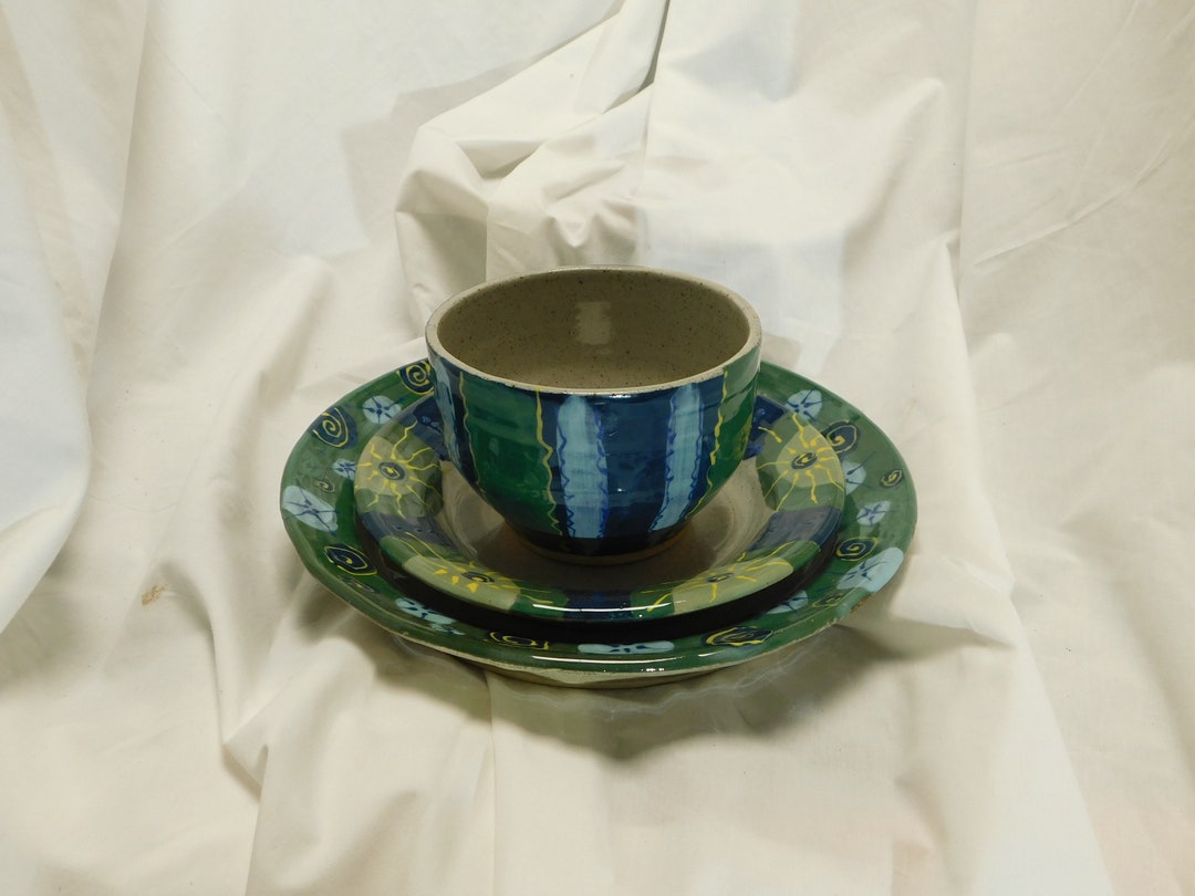 Green and Blue Starburst Place Setting - Etsy