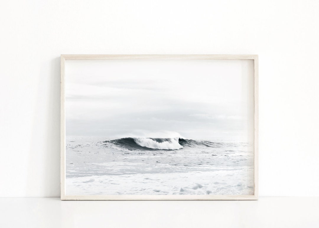 Ocean Wave Printable Poster, Wave Photography Wall Art, Large Blue ...