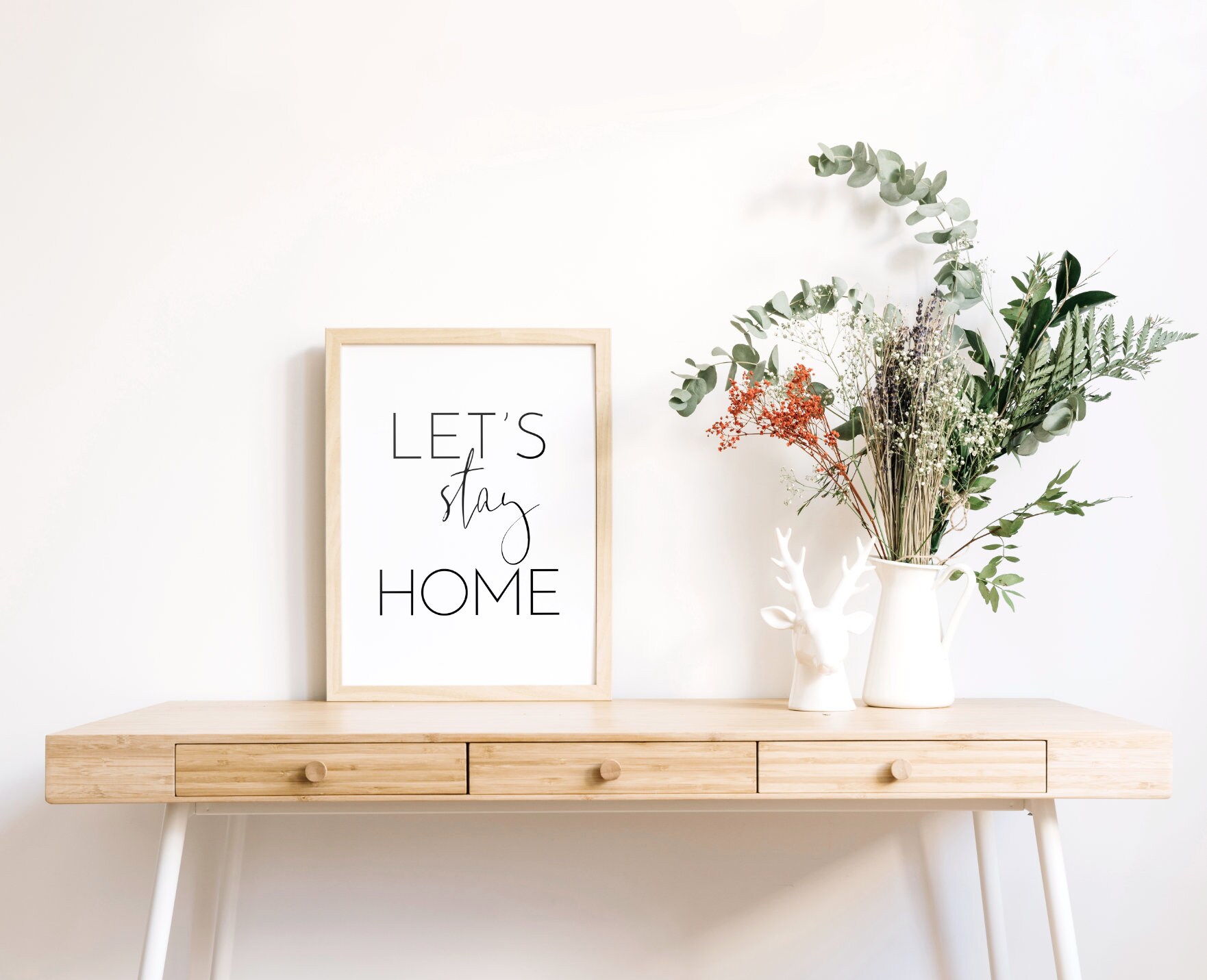 Lets Stay Home Printable Gift, Lets Stay Home Decor, Lets Stay Home ...
