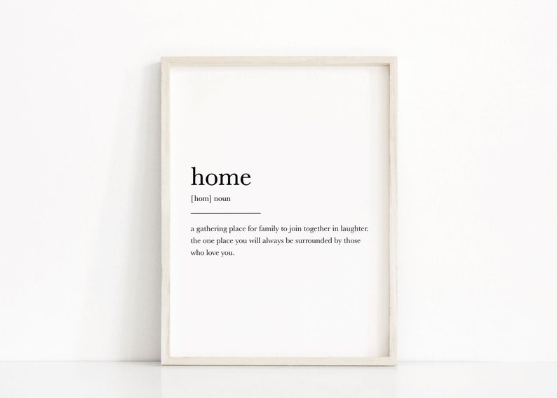 Home Definition Printable Quote, Definition Wall Art Print, Minimalist ...