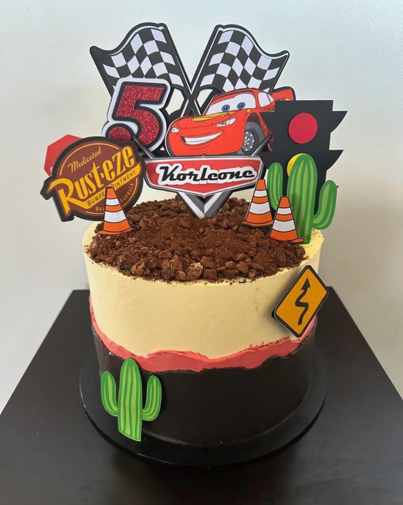 Lightning Mcqueen Cake Topper | Cars Cake Topper | Cars Movie Party ...