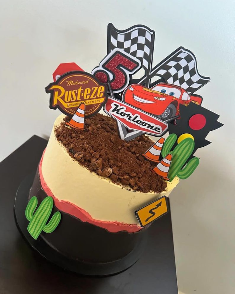 Near Me Mcqueen Cake Topper Lghtenng McQueen Nspred Cake Wth Handmade ...