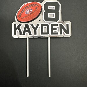 Football Cake Topper Aussie Rules Party Football Party Personalised ...