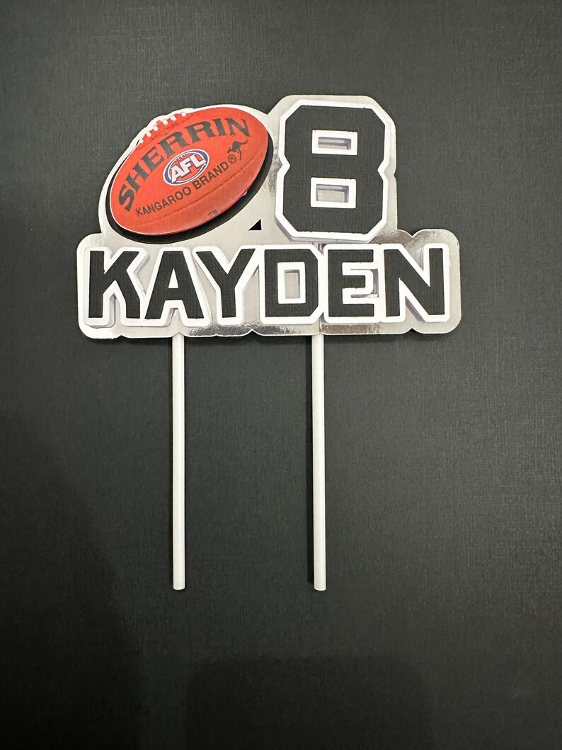 Football Cake Topper Aussie Rules Party Football Party Personalised ...