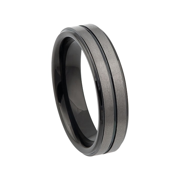 Mens Dark Grey Wedding Ring - Etsy