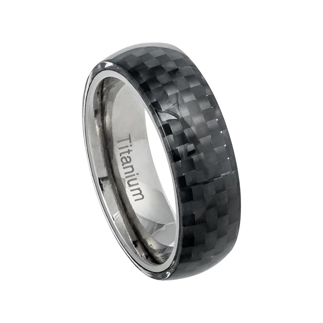 Carbon Fiber Titanium Ring: 8mm Mens Wedding Band - Etsy