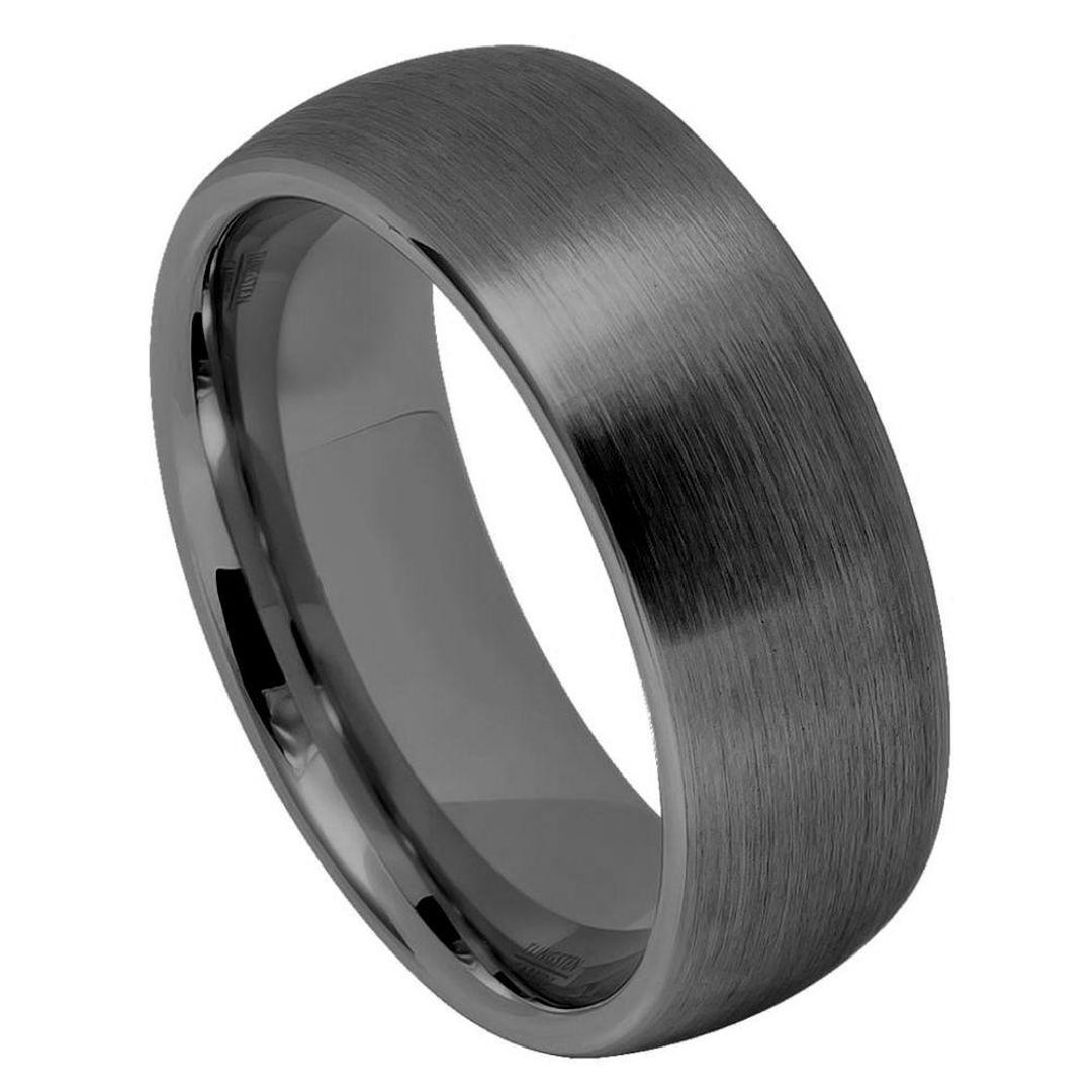 Gunmetal Ring Mens Wedding Band 8mm Engagement Band Gunmetal Wedding ...