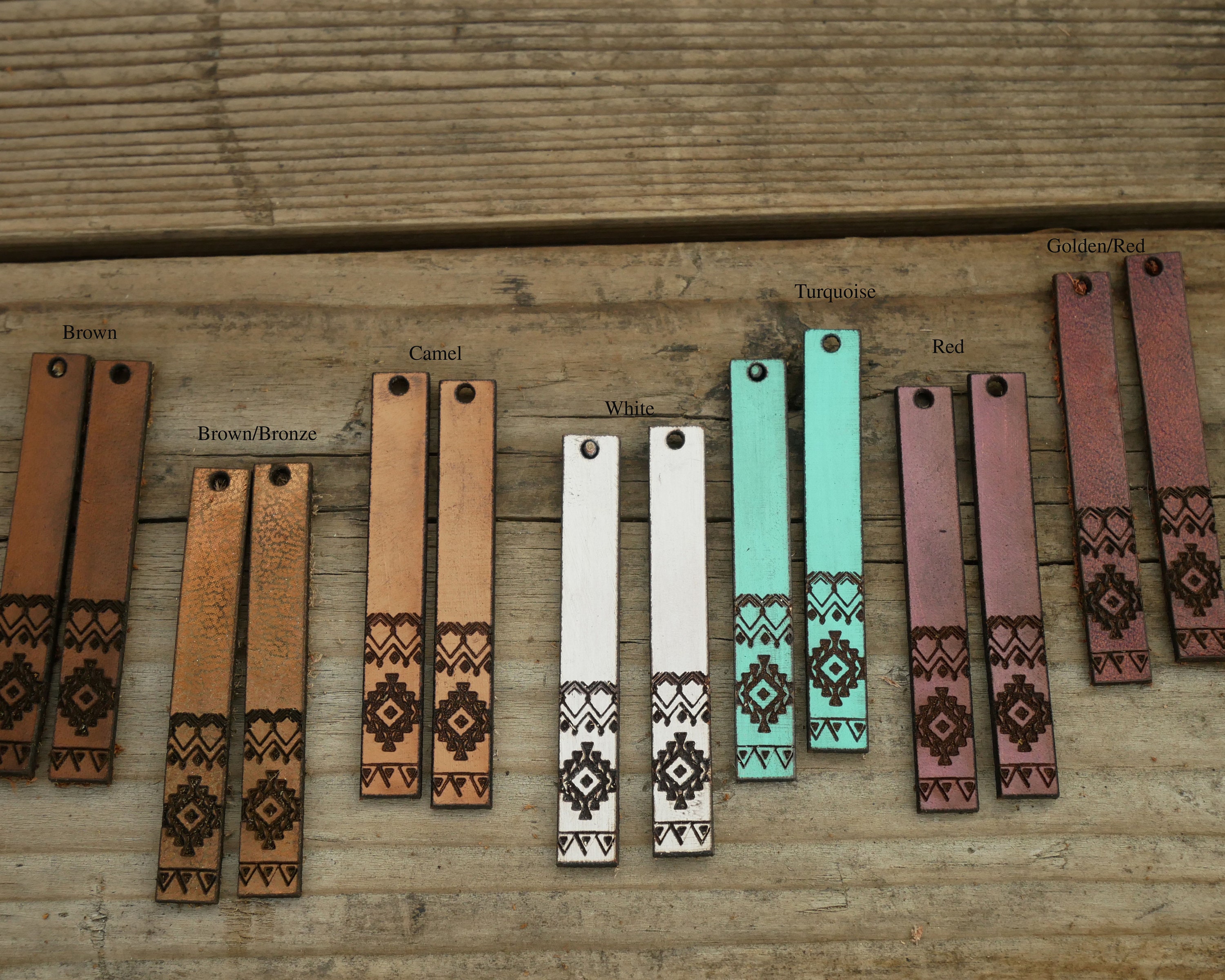 Tribal Leather Design Rustic Boho Chic Leather Engraved - Etsy