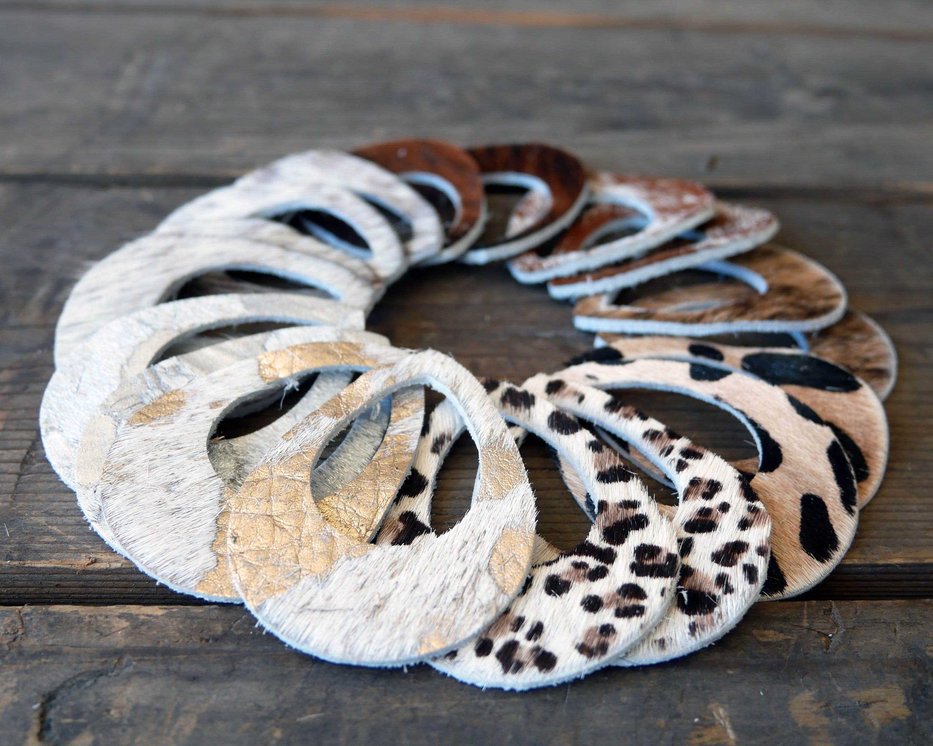 Cowhide Leather Earrings-leather Western Earrings-rustic Boho Chic -2 ...