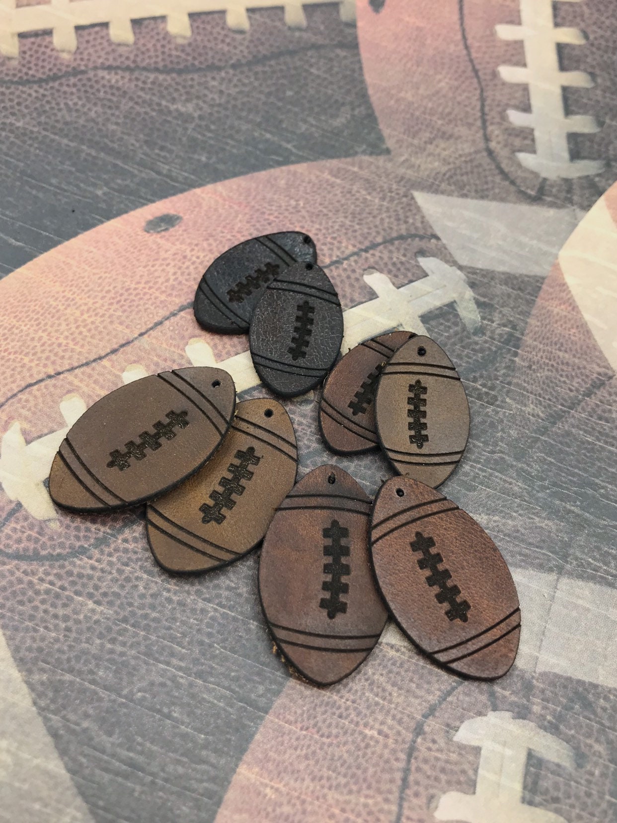 Football Leather Shapes- 2 Sizes Available and Ready to Ship! Handmade ...