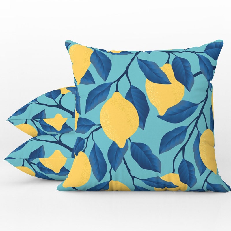 Bright Blue Pillow - Etsy