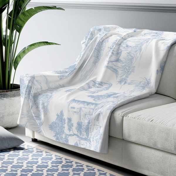 Blue Pattern Throw Blanket - Etsy