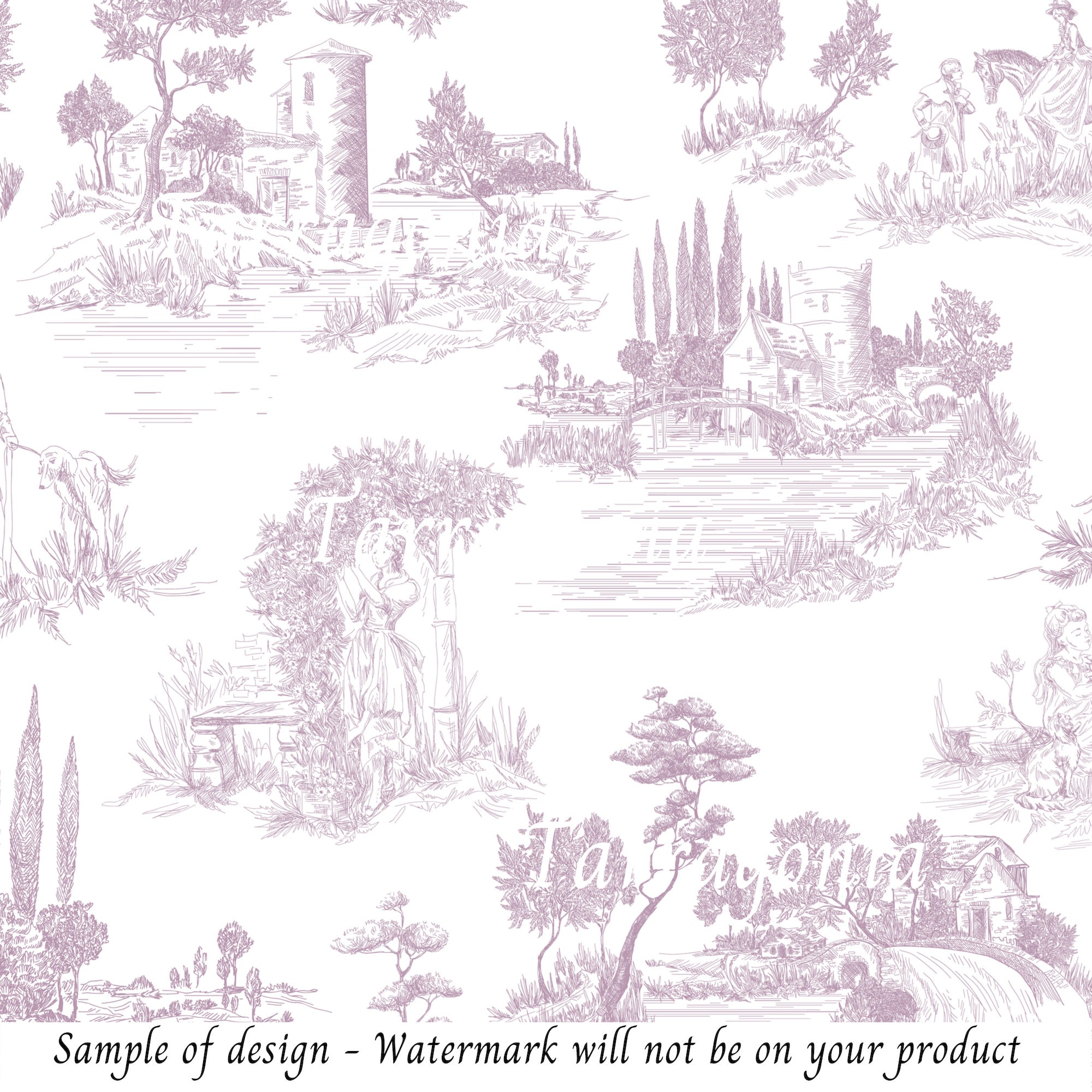 Toile Shower Curtain Lilac White French Toile Print - Etsy