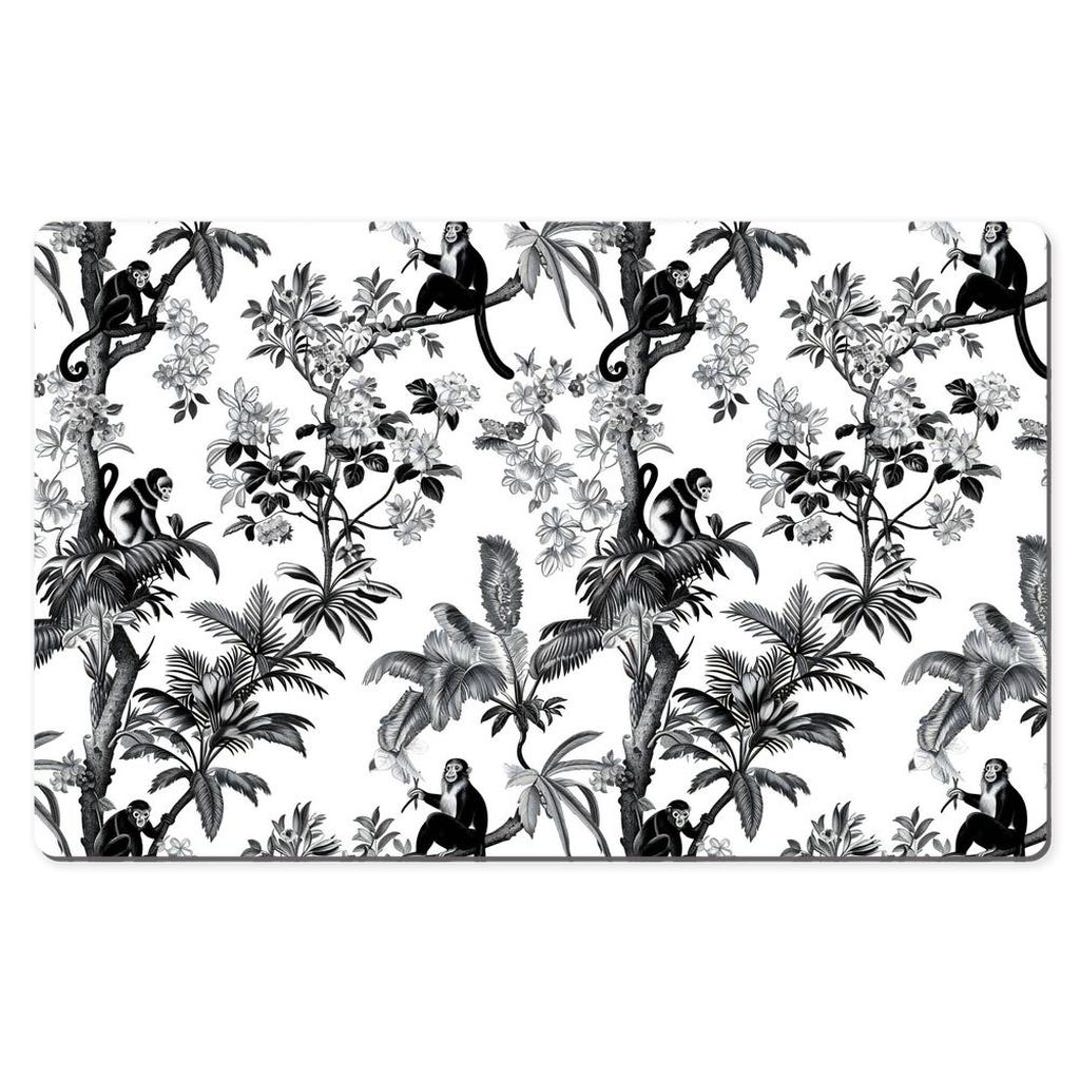 Monkey Jungle Extra Large Desk Mat | Keyboard Mat Black Toile De Jouy ...