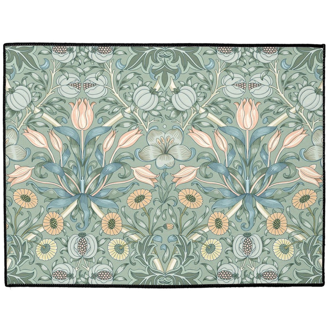 William Morris Floor Mat Waterproof Indoor Outdoor Door Rug Acanthus ...
