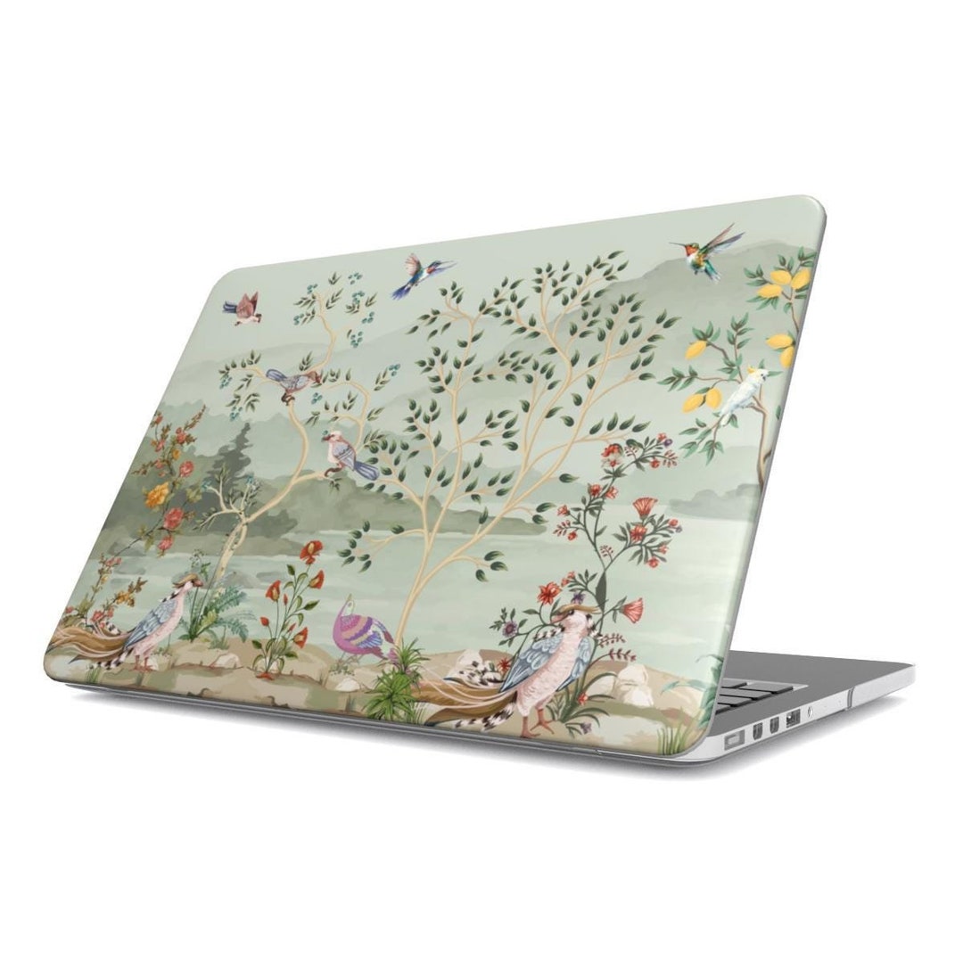 Chinoiserie Birds Green MacBook Case Cover | Apple Mac Pro Air Laptop ...